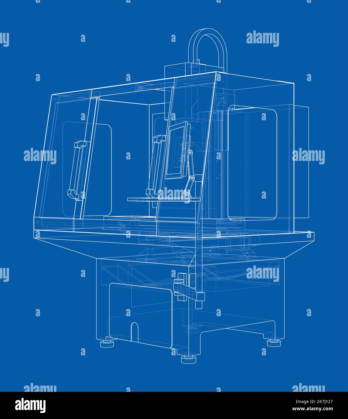 Metalworking CNC milling machine. Vector Stock Vector Image & Art - Alamy