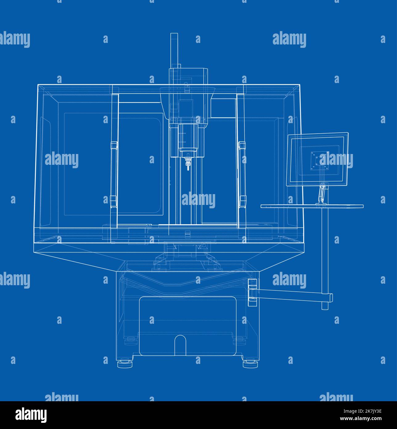 Metalworking CNC milling machine. Vector Stock Vector Image & Art - Alamy