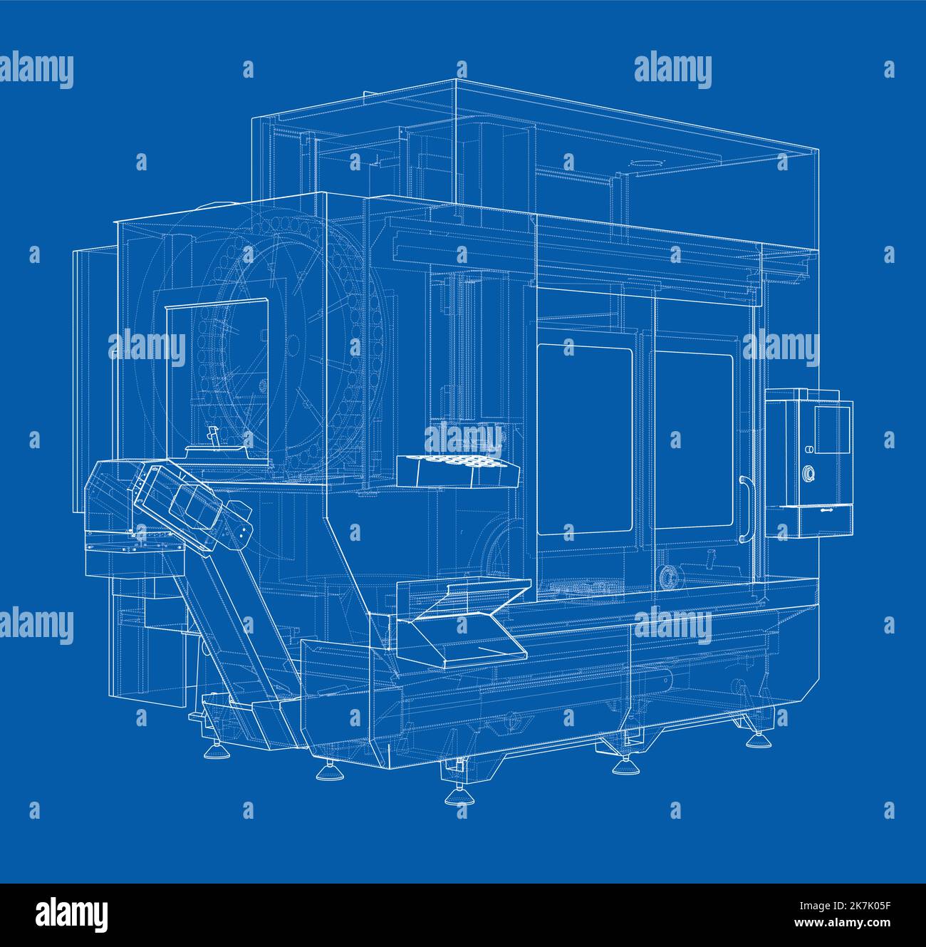 Metalworking CNC milling machine. Vector Stock Vector Image & Art - Alamy