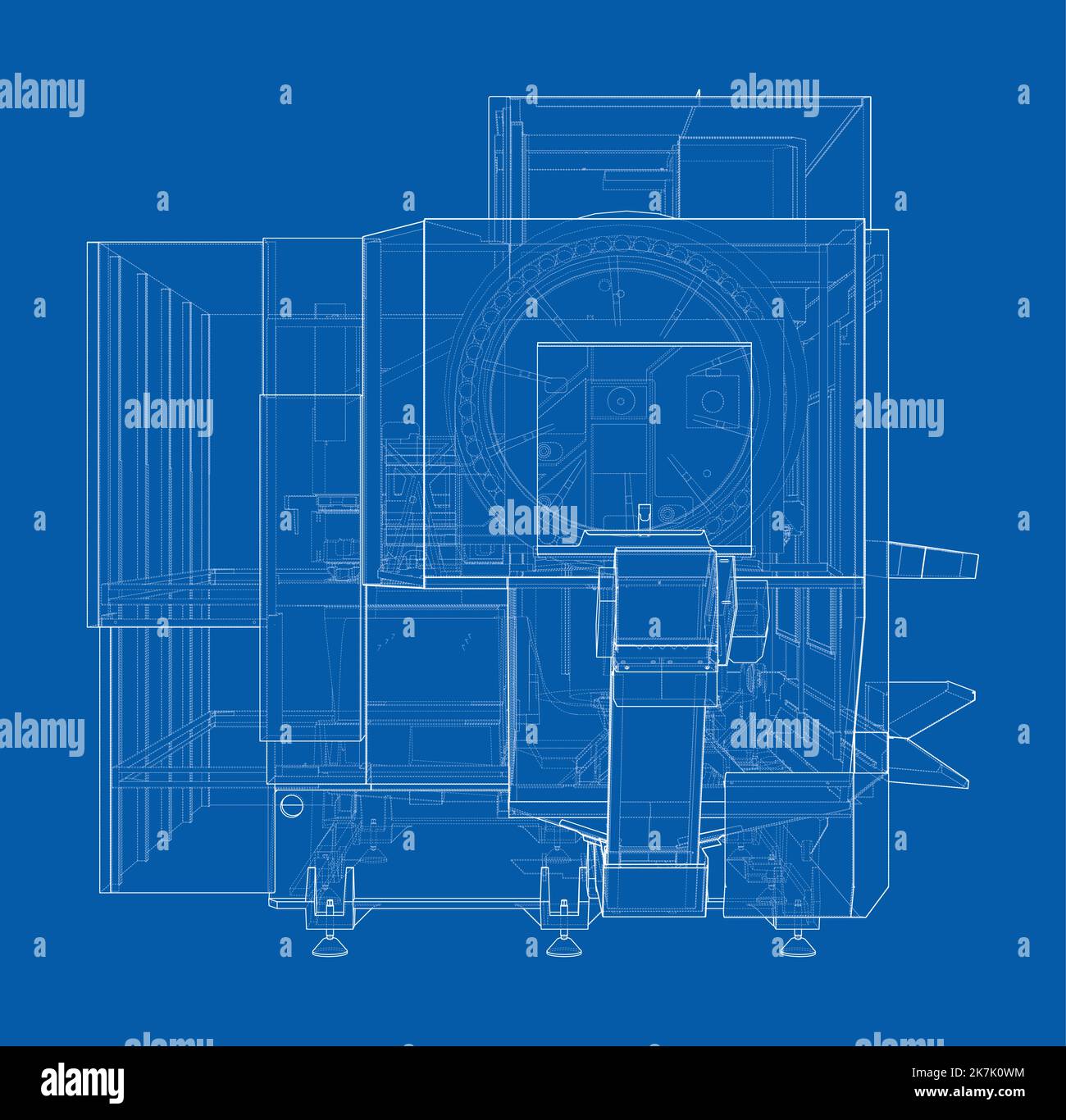 Metalworking CNC milling machine. Vector Stock Vector Image & Art - Alamy