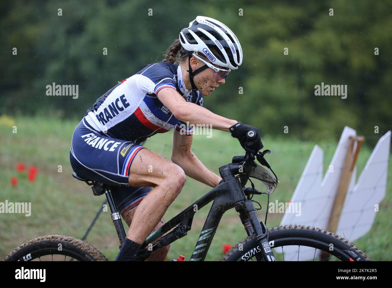 ©Laurent Lairys/MAXPPP - Loana Lecomte of France during the Cycling Mountain Bike, Women's Cross ...