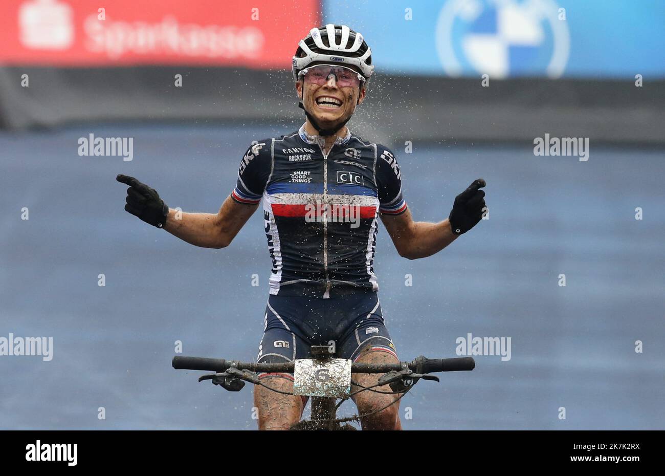 ©Laurent Lairys/MAXPPP - Loana Lecomte of France during the Cycling Mountain Bike, Women's Cross ...