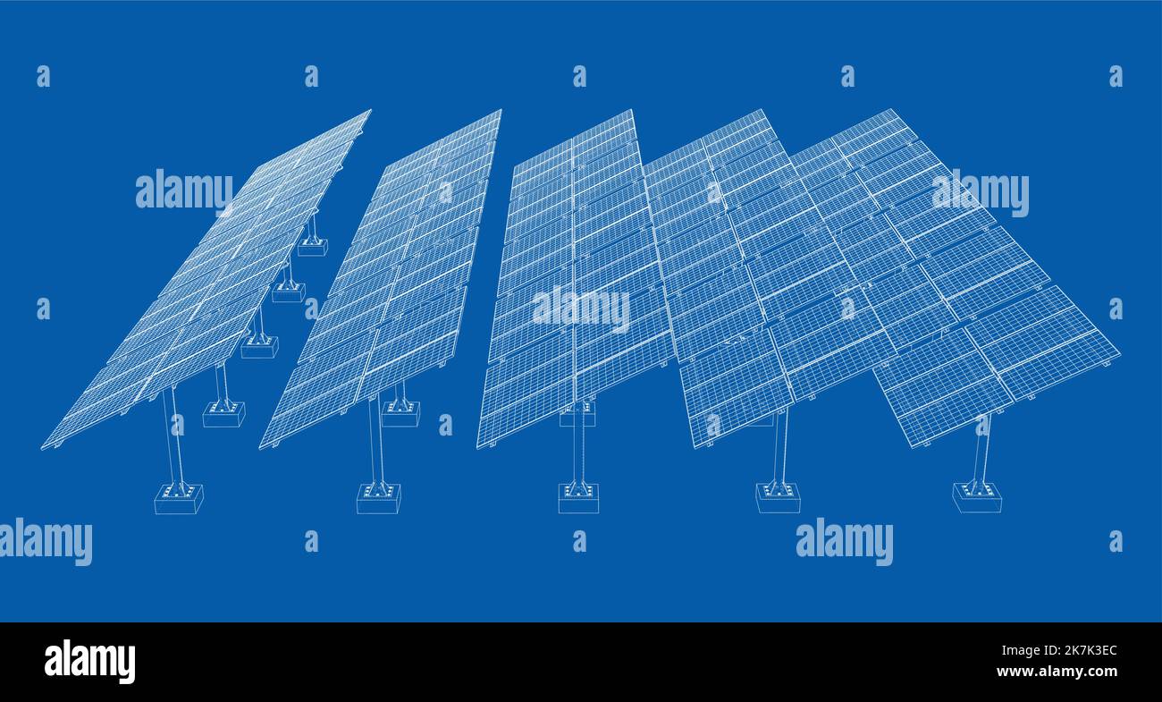 Solar Panel Field. Vector Stock Vector Image & Art - Alamy
