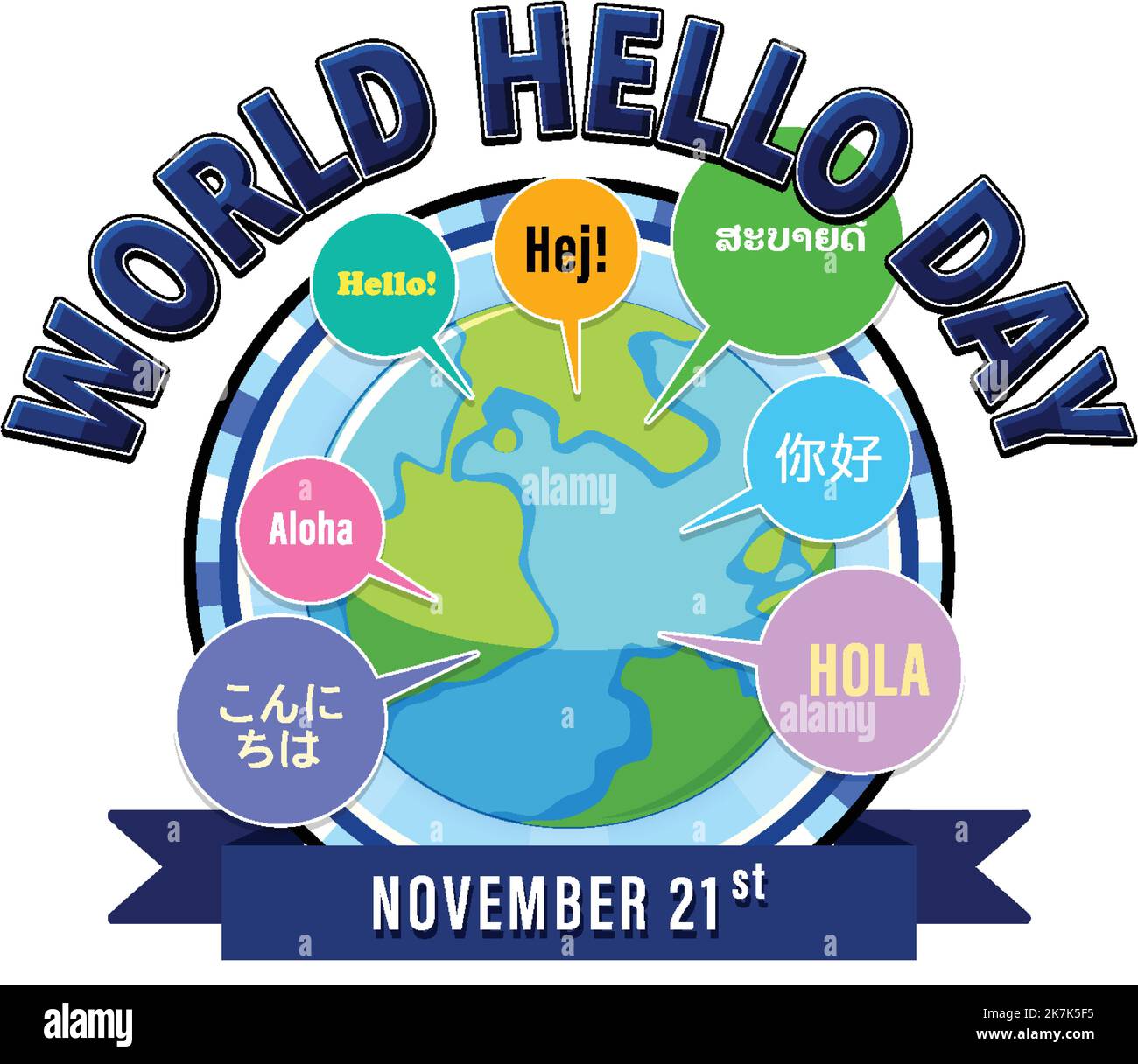 World hello day poster design illustration Stock Vector Image & Art - Alamy