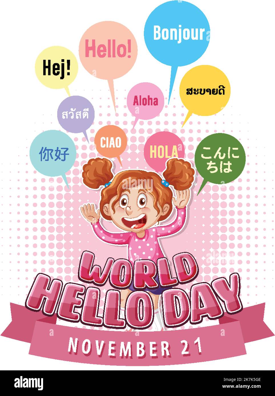 World hello day poster design illustration Stock Vector Image & Art - Alamy