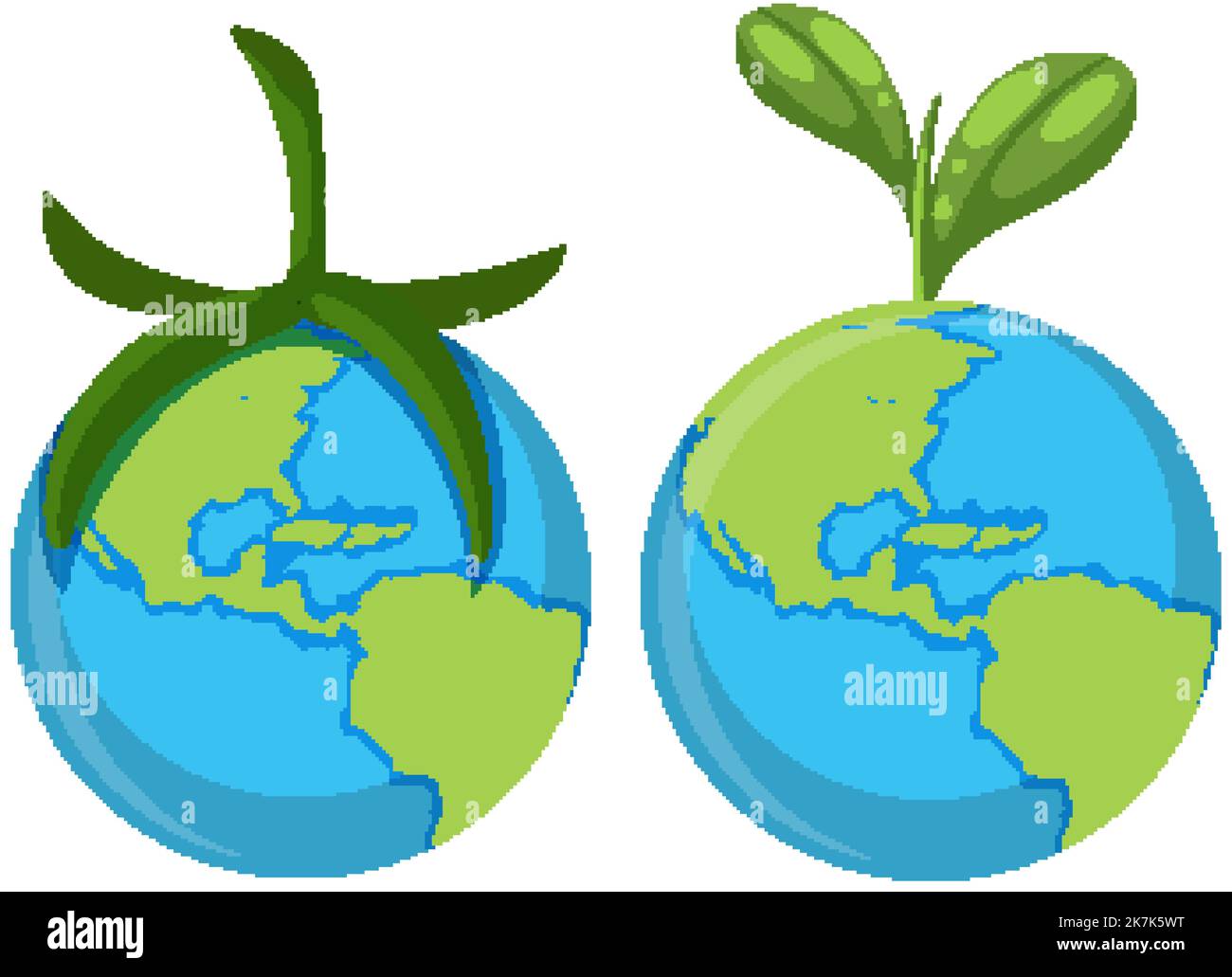 Earth planet with plant illustration Stock Vector Image & Art - Alamy