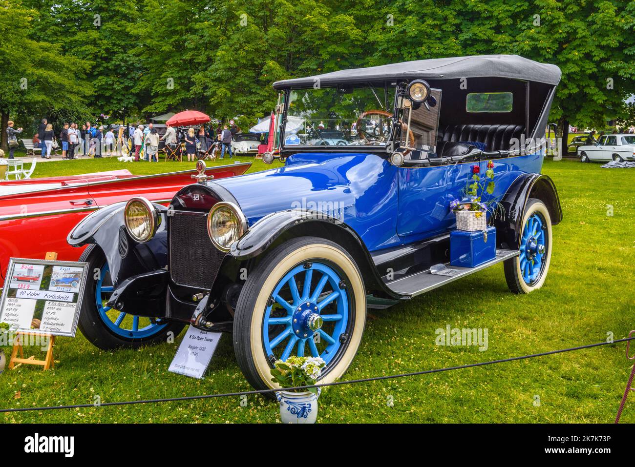 BADEN BADEN, GERMANY - JULY 2019: blue black BUICK K SIX OPEN TOURER ...