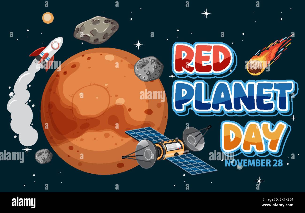 Red planet day logo Stock Vector Images - Alamy