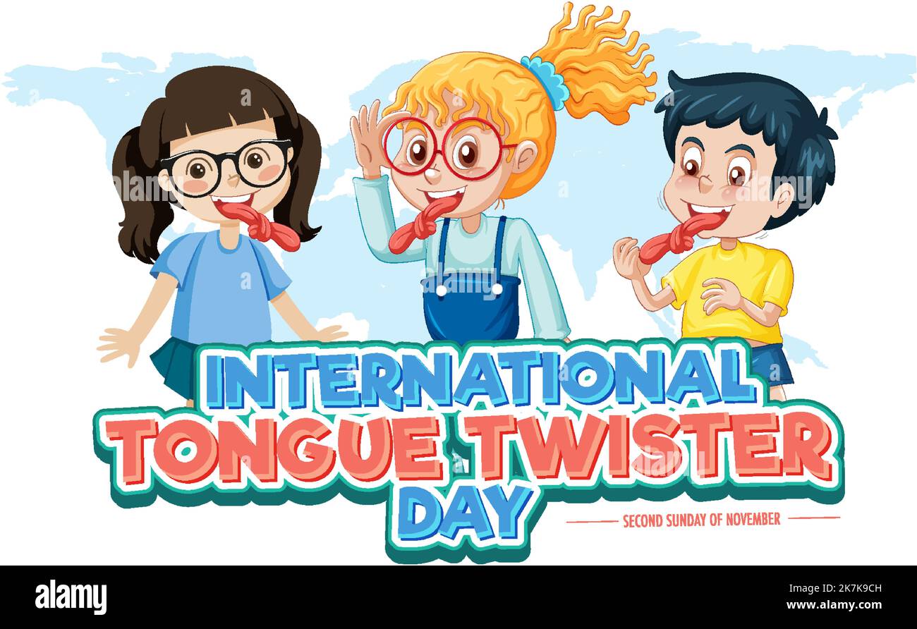 International Tongue Twister Day Banner Design illustration Stock ...