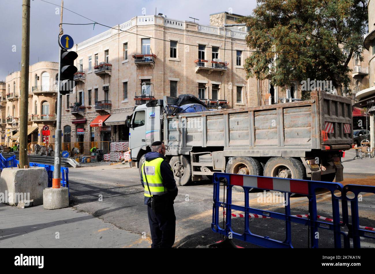 December 2009, Jerusalem Israel. Construction of the Light Rail on ...