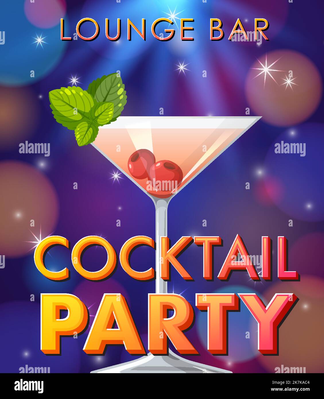 Cocktail in the glass on sparkling background illustration Stock Vector ...