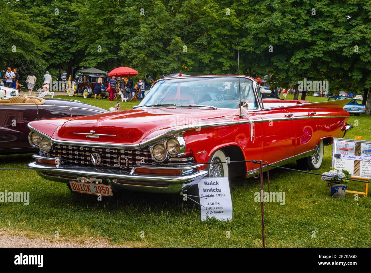 BADEN BADEN, GERMANY - JULY 2019: red BUICK INVICTA first generation ...