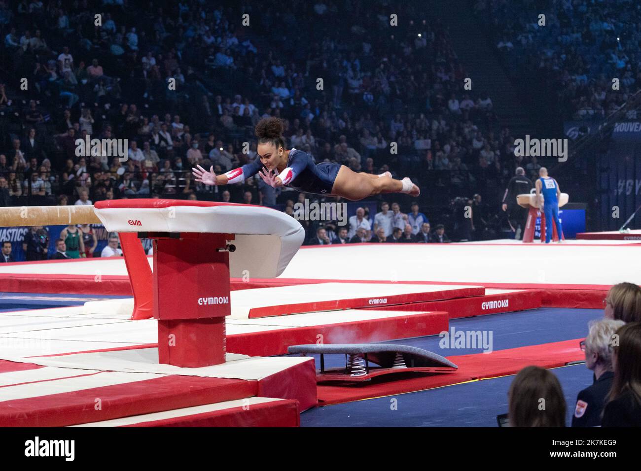 Mylene Deroche/IP3 - France's Coline Devillard competes in the artistic ...