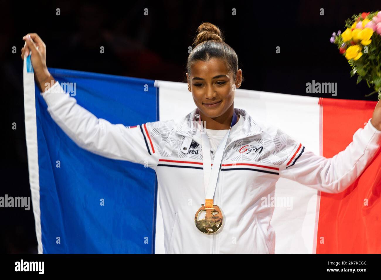 Mylene Deroche/IP3 - France's Marine Boyer (gold) poses with a french ...
