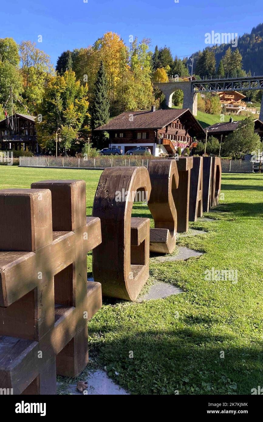 ©Francois Glories/MAXPPP - 05/10/2022 The famous ski resort "Gstaad" in ...