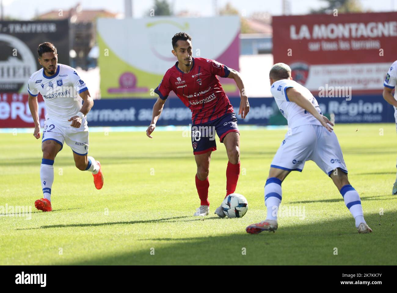 Thierry LARRET / MAXPPP. Football. Ligue 1 Uber Eats. Clermont Foot 63 vs AJ Auxerre. Stade ...