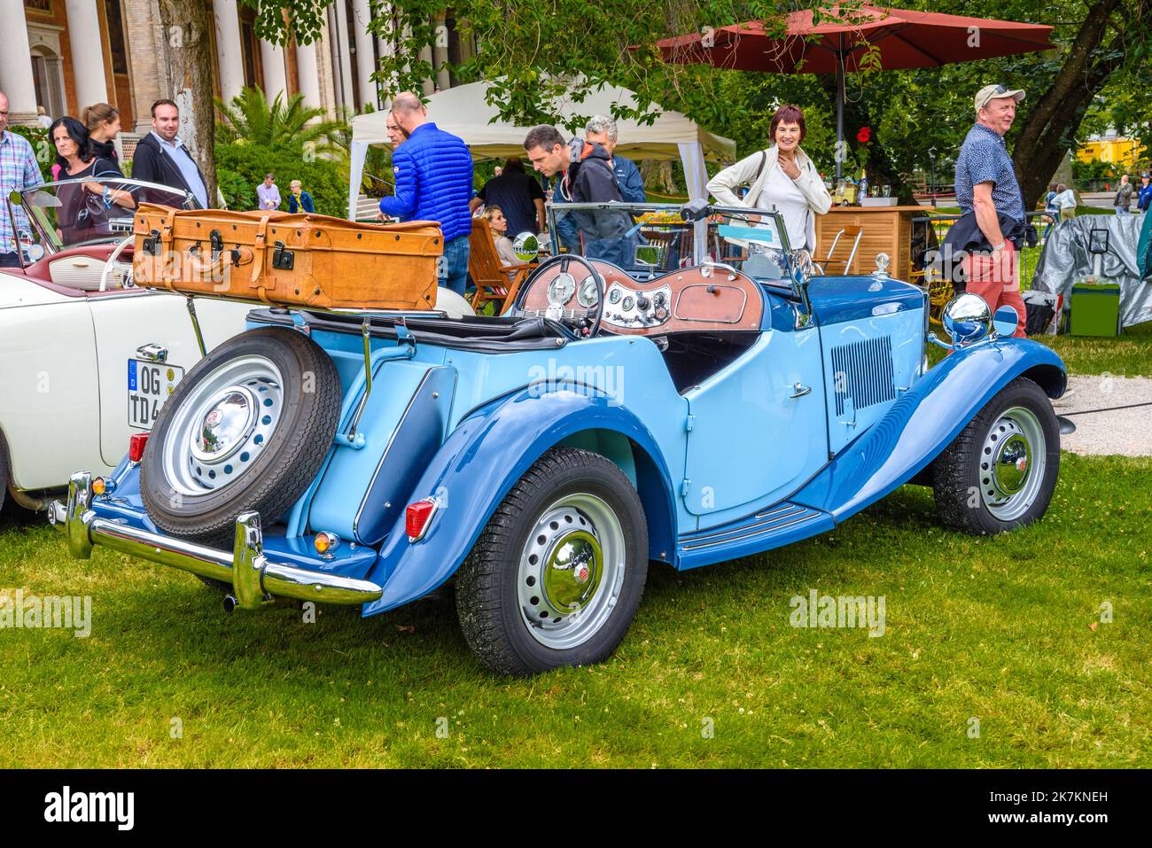 BADEN BADEN, GERMANY - JULY 2019: blue MORRIS MG T-TYPE TA TB TC MIDGET ...