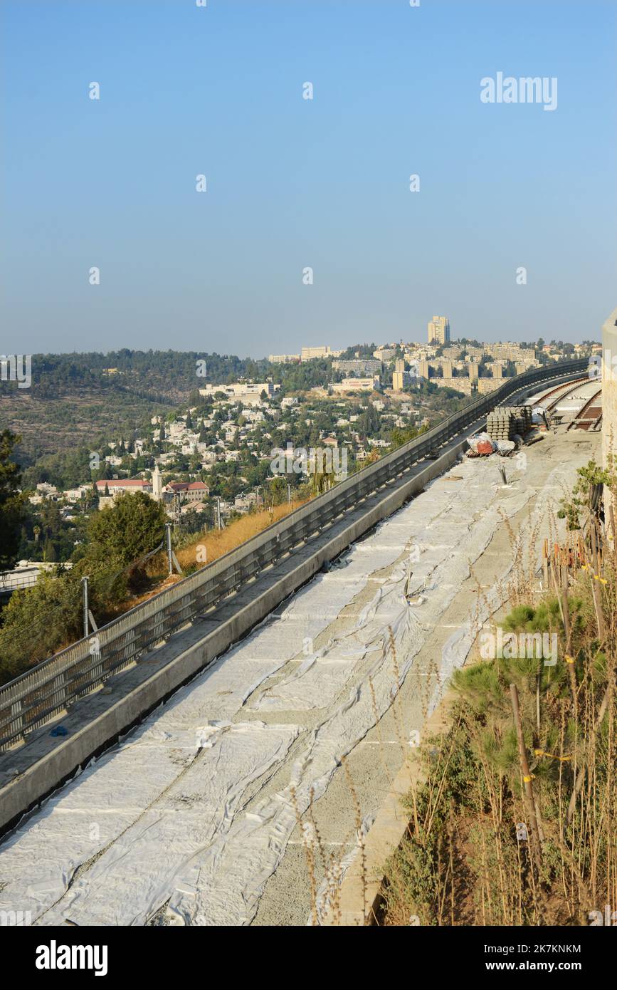 Jerusalem, Israel. August 2022. Construction of the Extension of the ...