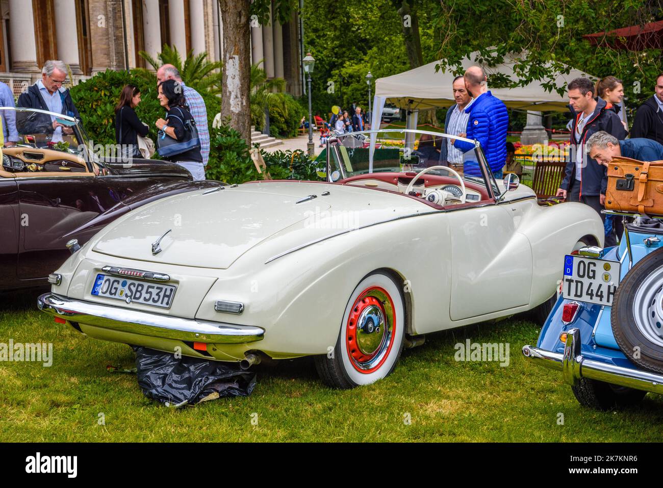 BADEN BADEN, GERMANY - JULY 2019: white beige SUNBEAM-TALBOT 90 MkII ...