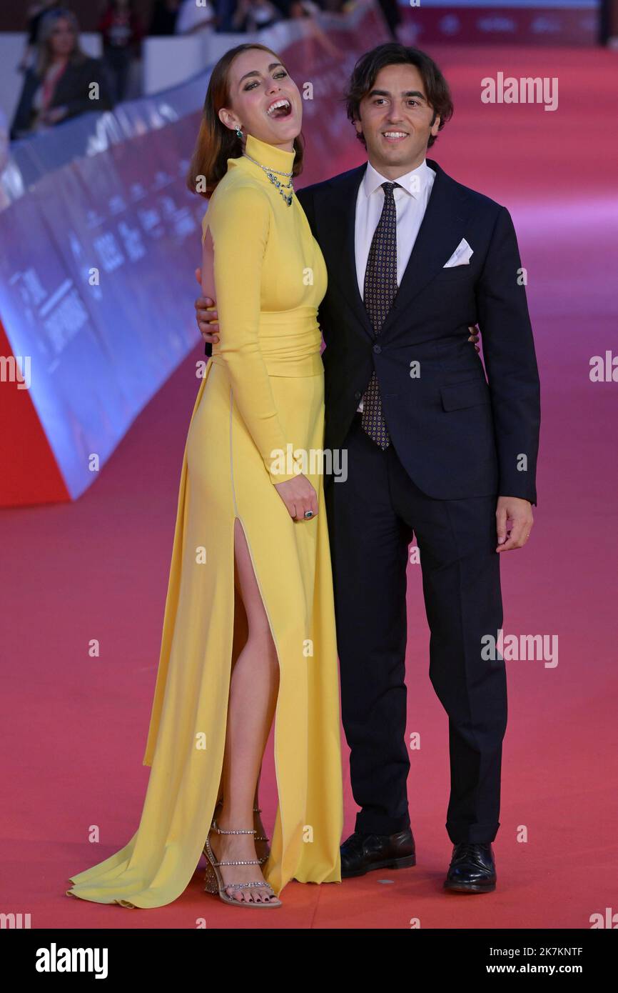 Miriam Leone (l) and Paolo Carullo (r) attend the red carpet of the ...