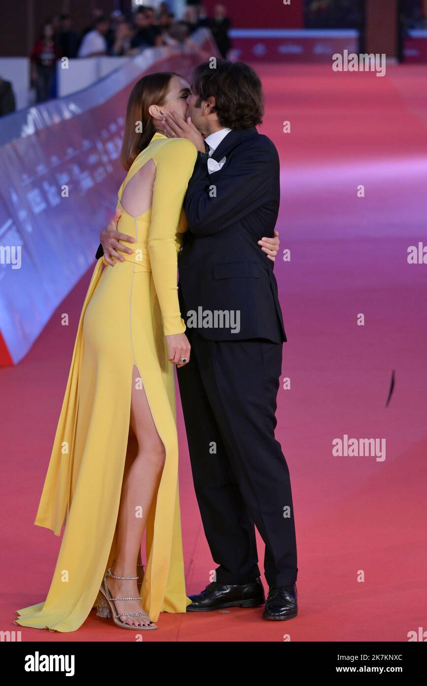 Miriam Leone (l) and Paolo Carullo (r) attend the red carpet of the ...