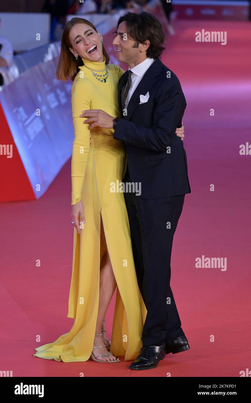 Miriam Leone (l) and Paolo Carullo (r) attend the red carpet of the ...