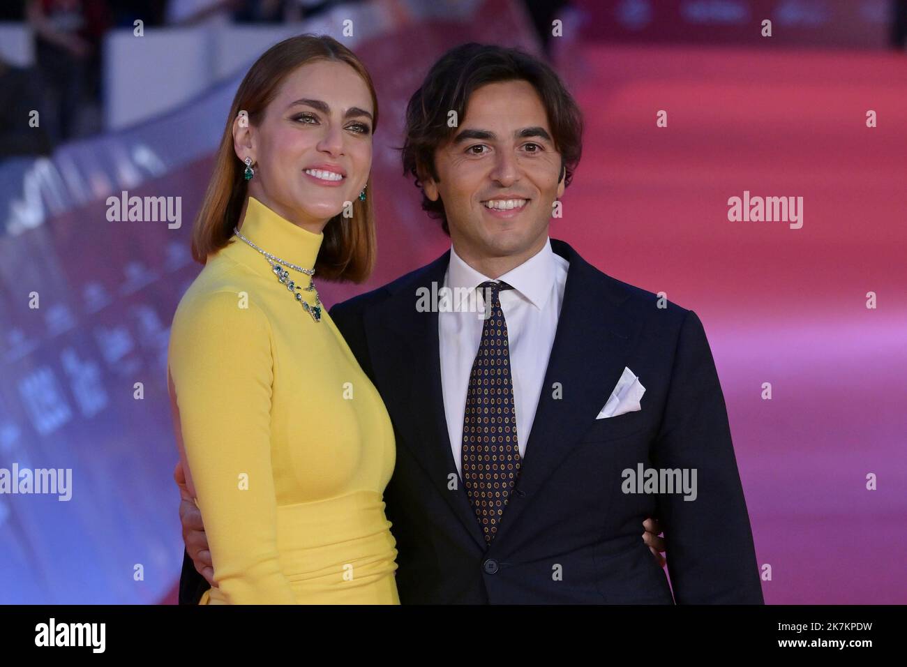 Miriam Leone (l) and Paolo Carullo (r) attend the red carpet of the ...
