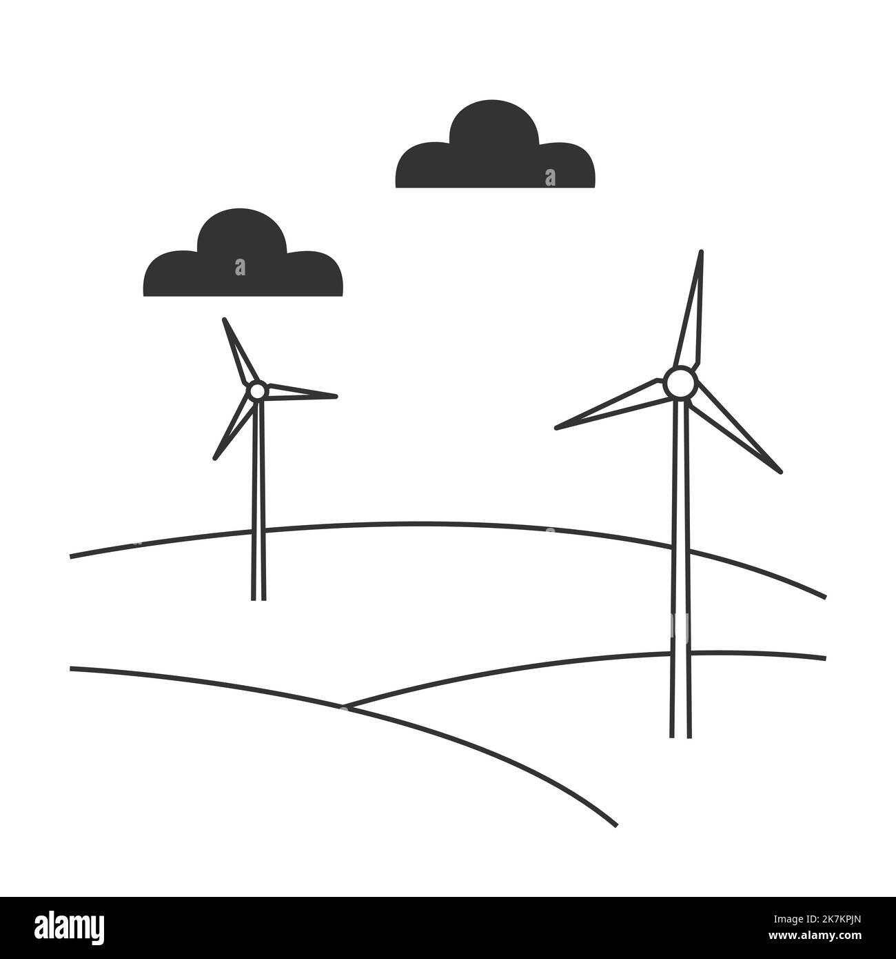 Wind power plant icon. Wind turbines. Renewable energy vector design ...