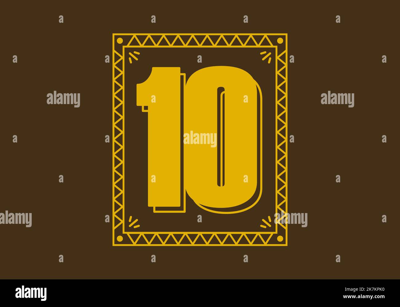Number 10 in retro rectangle frame design Stock Vector Image & Art - Alamy