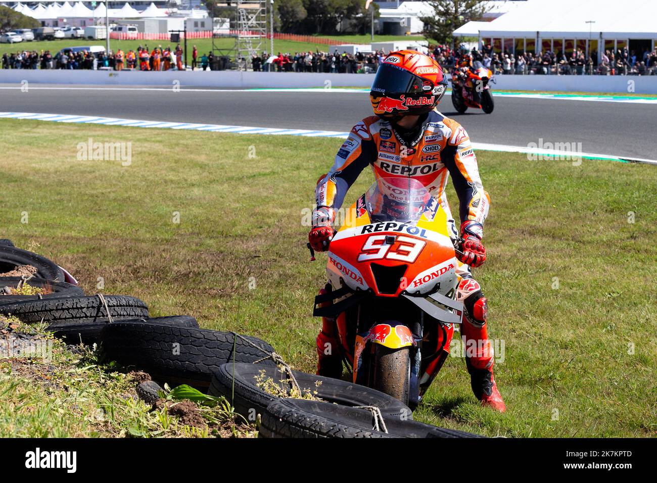 Phillip Island, Australia, 16 October, 2022. Marc Marquez of Spain on the Repsol Honda Team ...