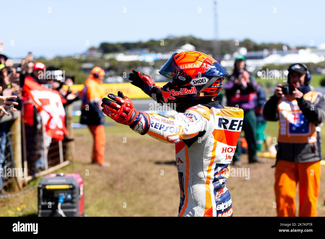 Phillip Island, Australia, 16 October, 2022. Marc Marquez of Spain on the Repsol Honda Team ...