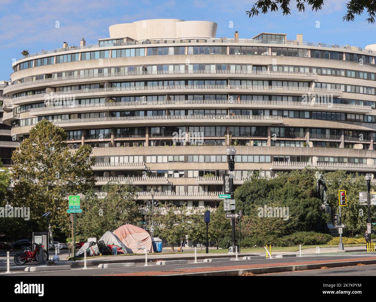 A large tent that is part of a multiple tent homeless encampment can be ...