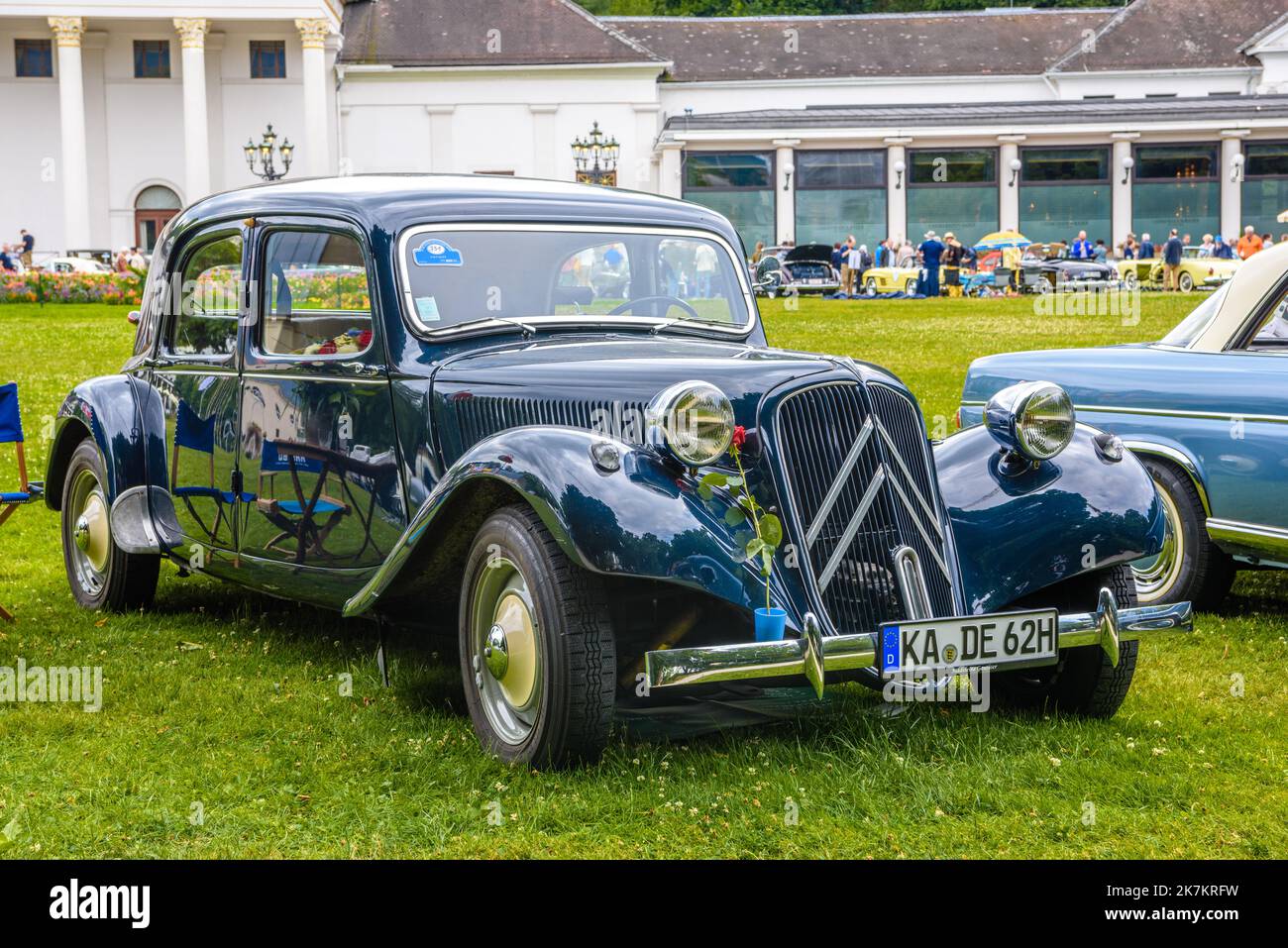 BADEN BADEN, GERMANY - JULY 2019: dark blue CITROEN TRACTION AVANT 1934 ...