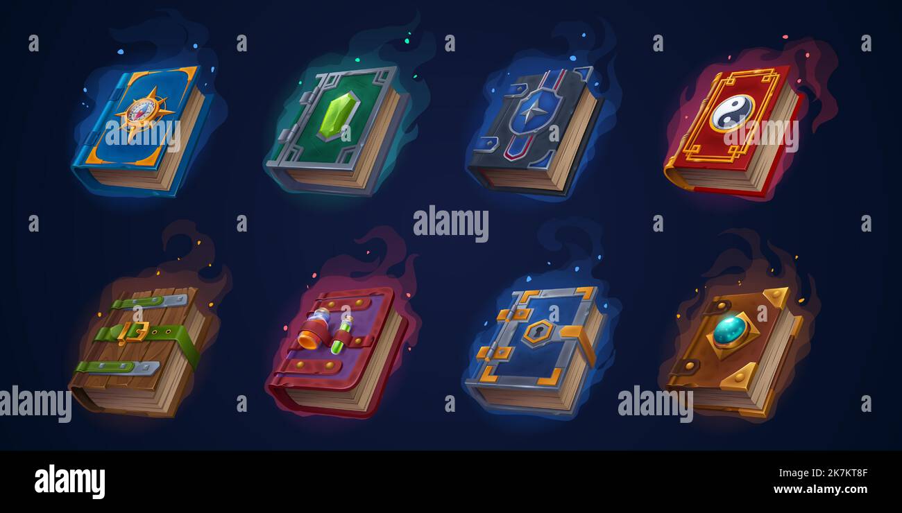 Old magic books of spells, astrology and alchemy. Antique witchcraft ...