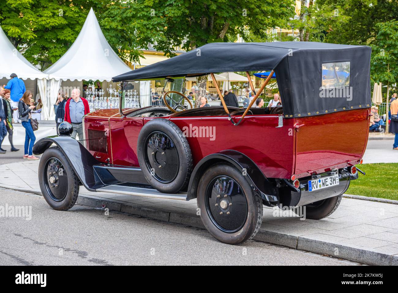 BADEN BADEN, GERMANY - JULY 2019: dark red maroon black CITROEN TYPE C ...