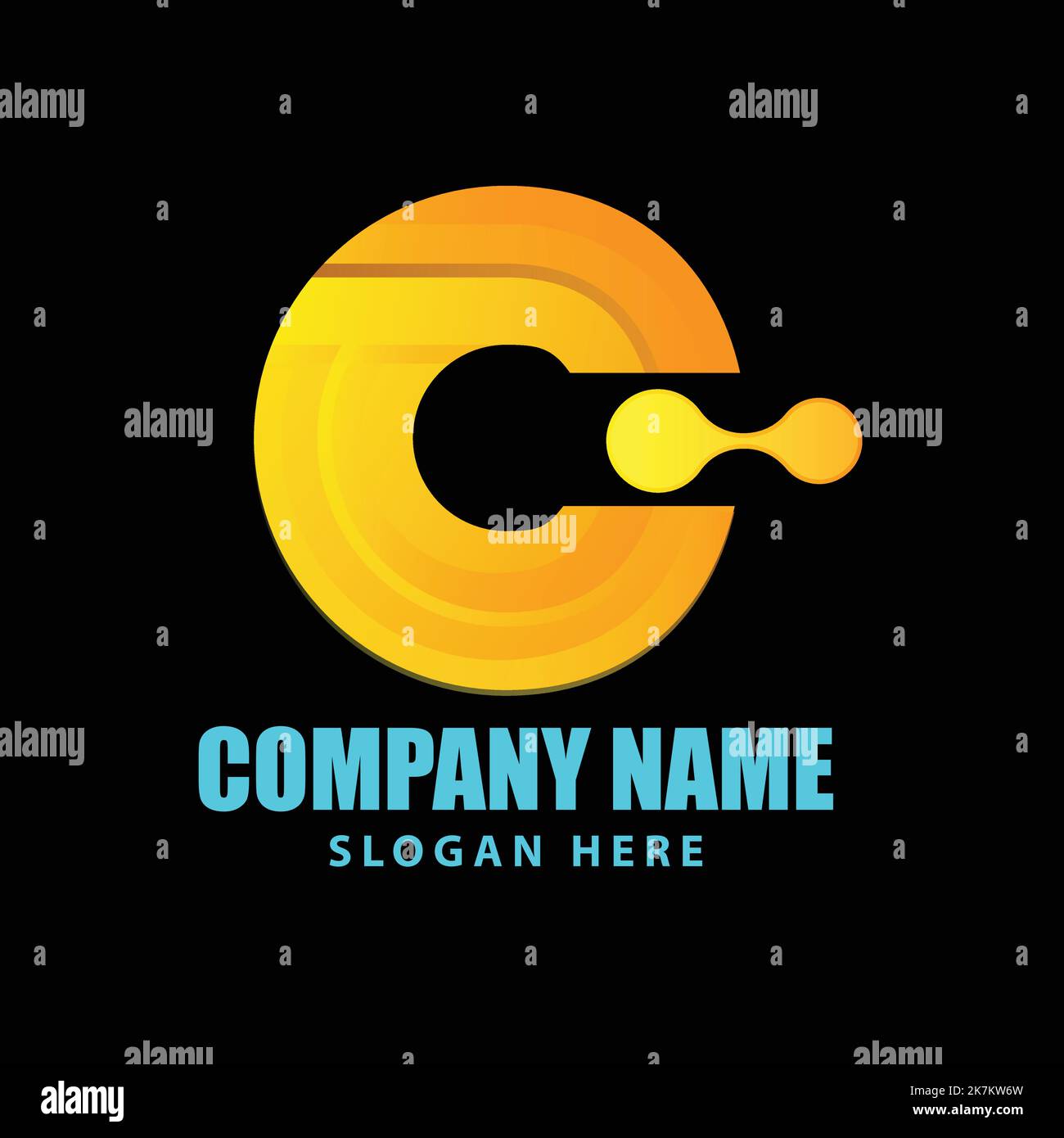 C letter logo icon template for connect concept Stock Vector Image ...