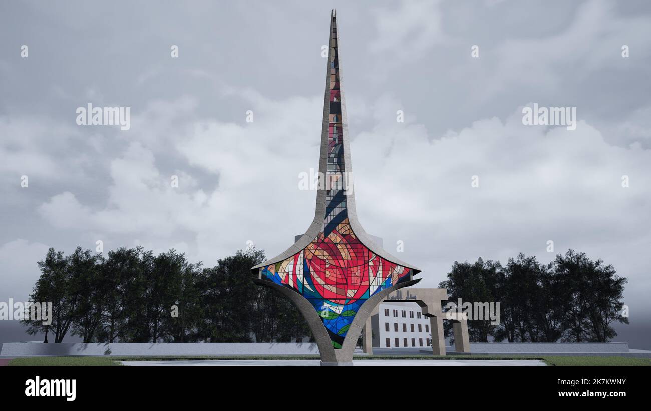 Damascene Sword Monument | نصب السيف الدمشقي, دمشق, سوريا Stock Photo ...