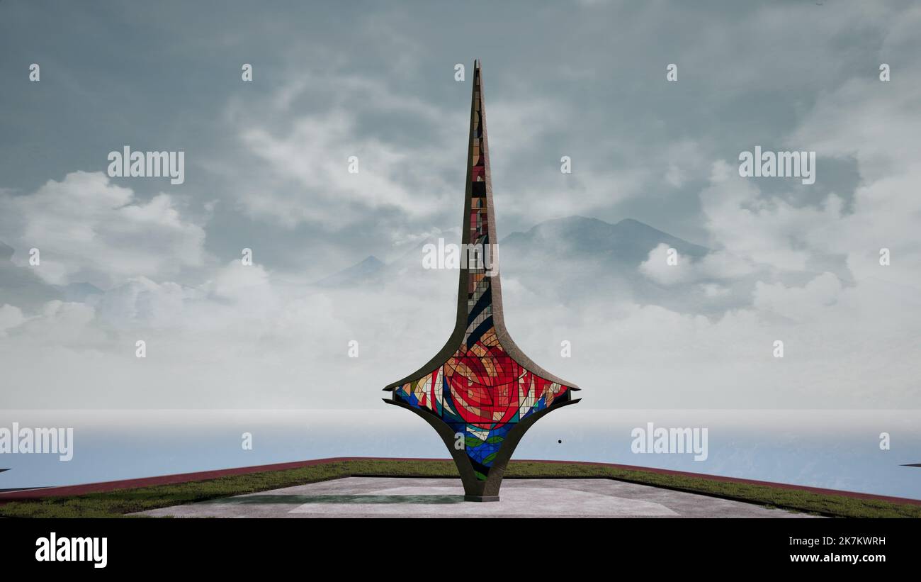 Damascene Sword Monument | نصب السيف الدمشقي, دمشق, سوريا Stock Photo ...