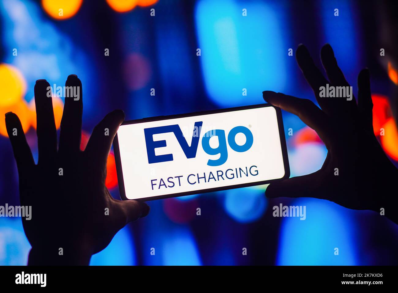 Brazil. 17th Oct, 2022. In this photo illustration, the EVgo logo is displayed on a smartphone ...
