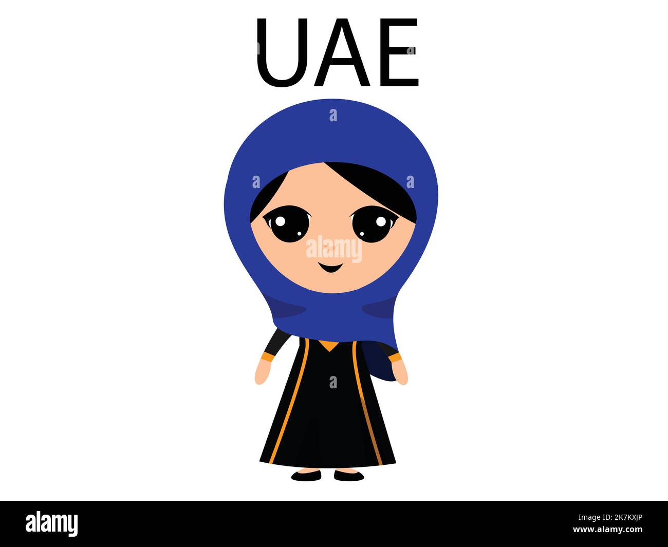 Emirati Family Clipart Outline