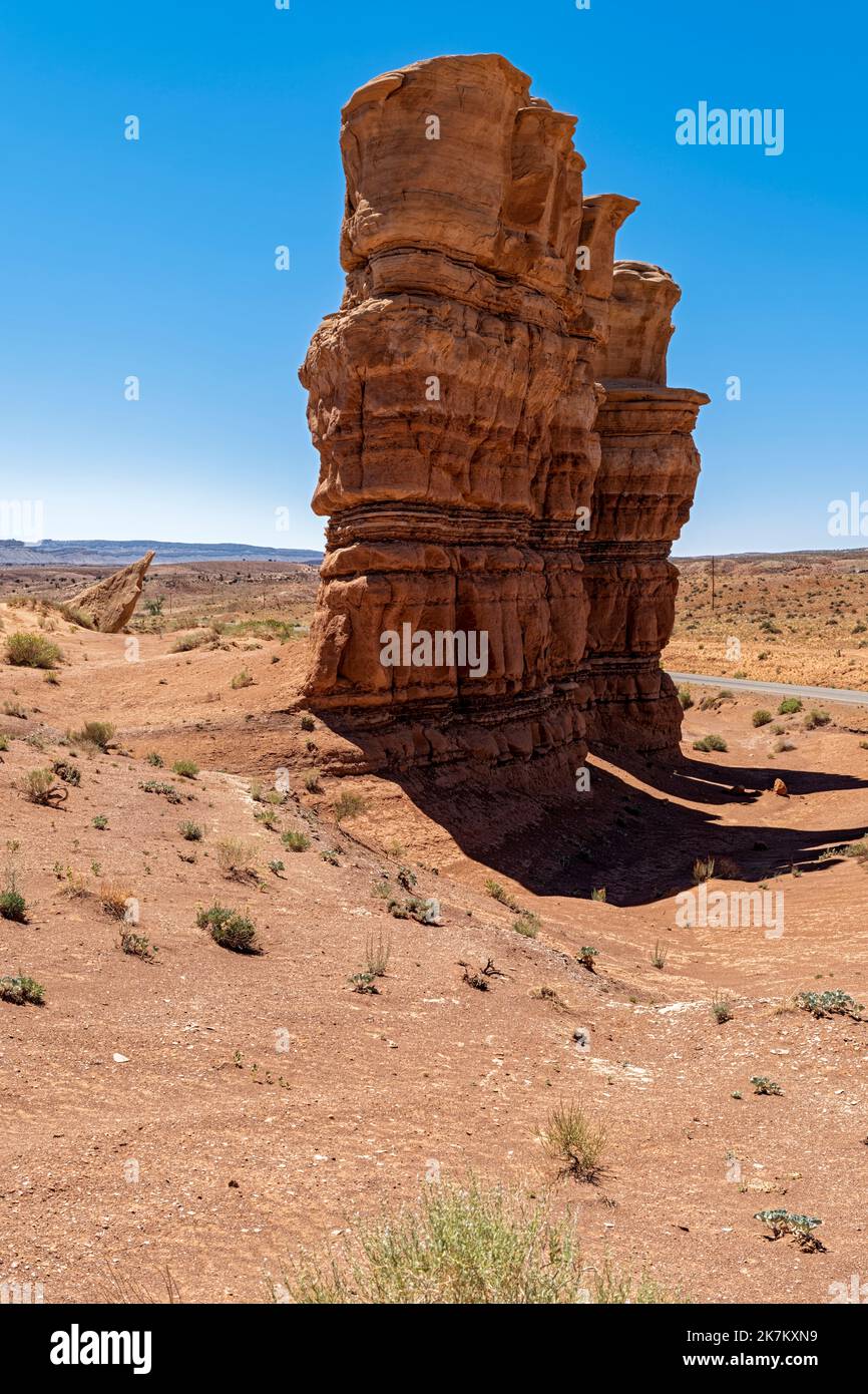 Towering rock pillars by the side of Notom Road in the Grand Staircase ...