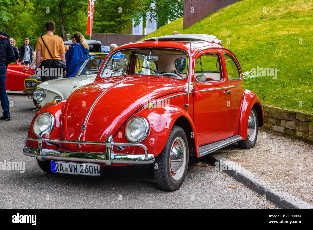 BADEN BADEN, GERMANY - JULY 2019: red VW VOLKSWAGEN BEETLE TYPE 1 ...