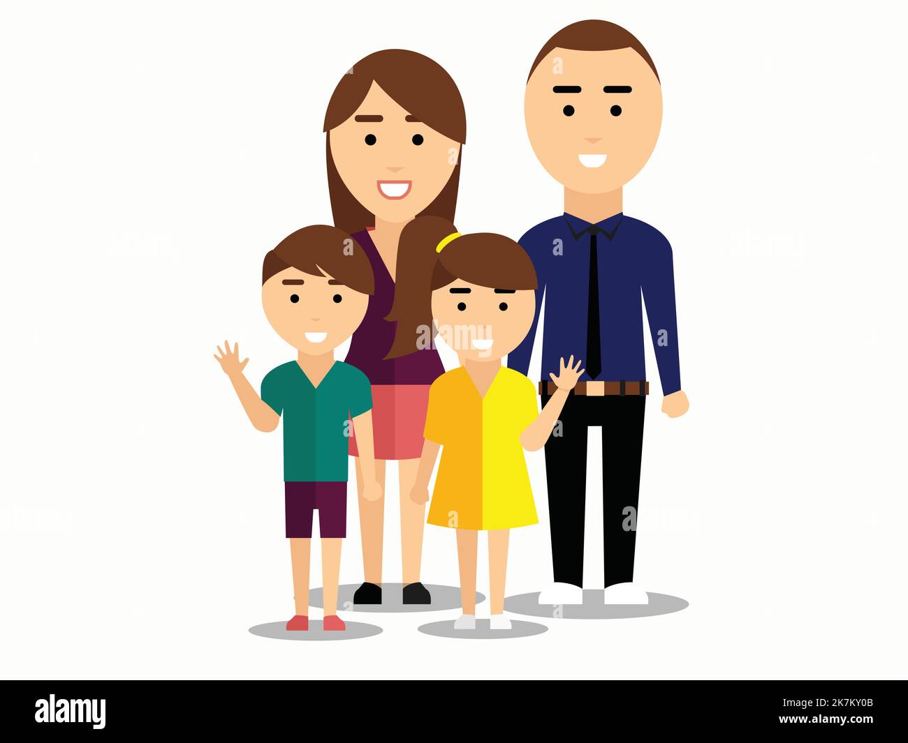 England family wearing traditional outfit vector cartoon character ...