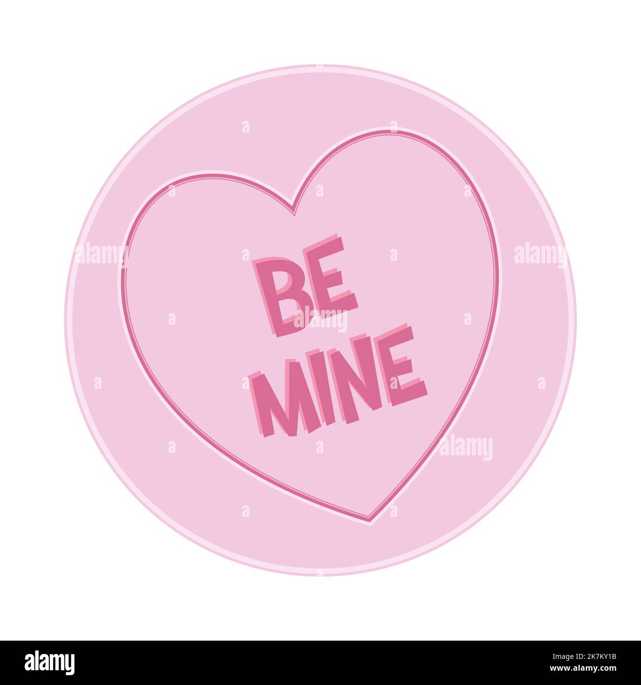 Loveheart Sweet Candy - Be Mine Message vector Illustration Stock ...