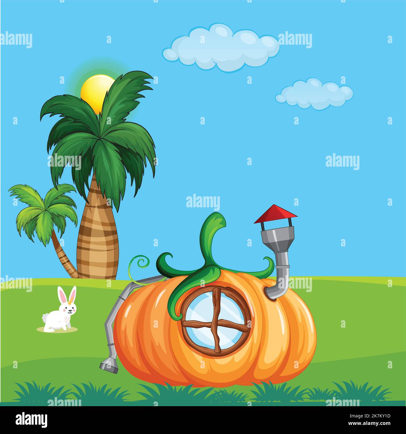 enchanted garden, forest beautiful vector illustration Stock Vector ...