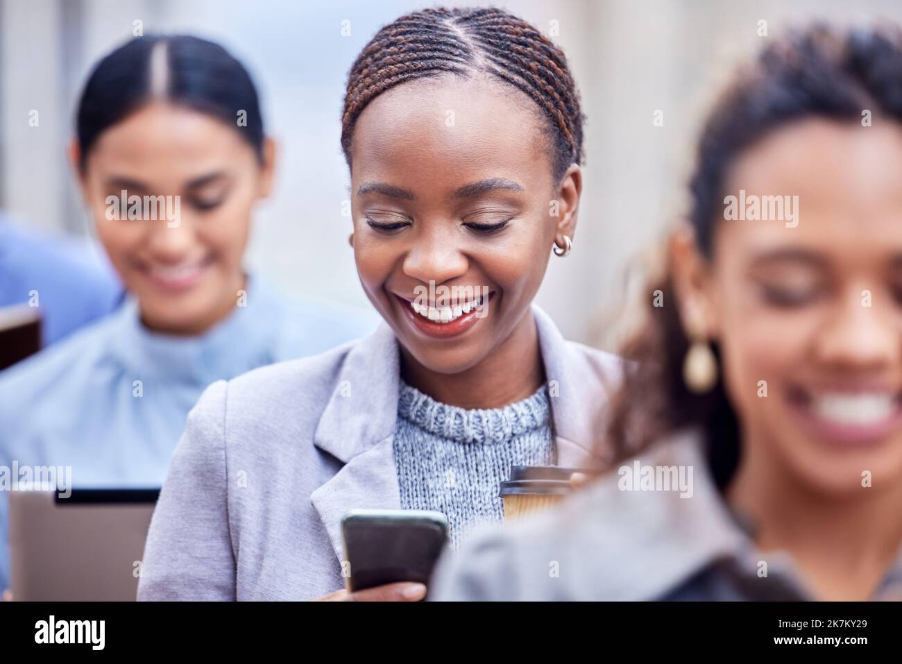 Social media can be a good distraction. a group of businesspeople in a ...