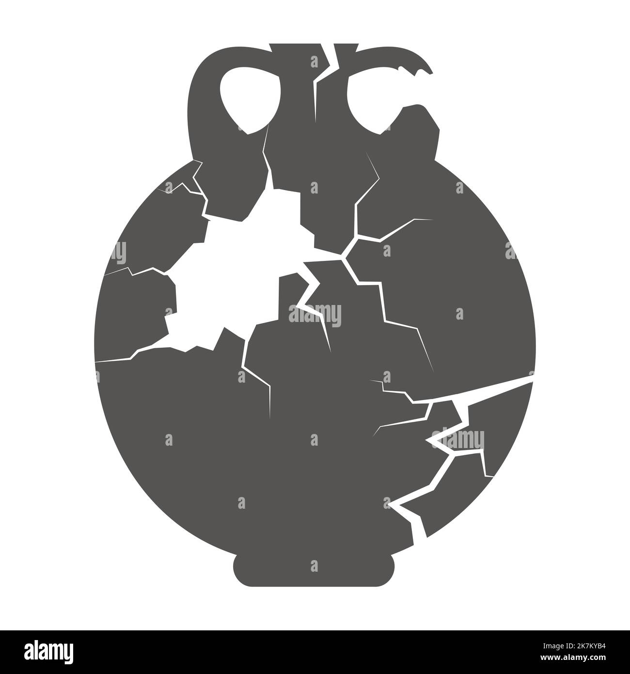 Broken greece vase. Ancient pottery isolated on white background ...