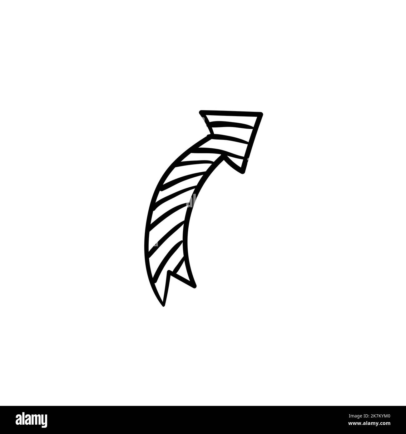 hand drawn cursor pointing towards up on white isolated background ...