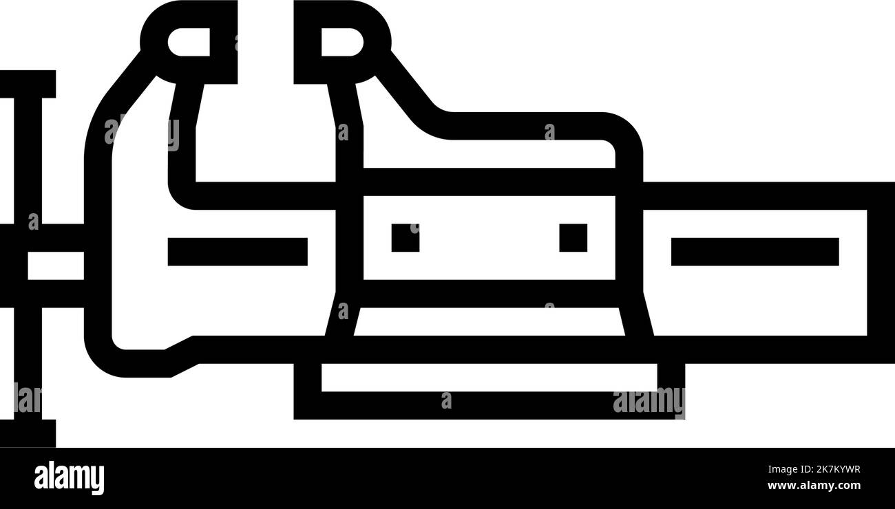 bench vice line icon vector illustration Stock Vector Image & Art - Alamy