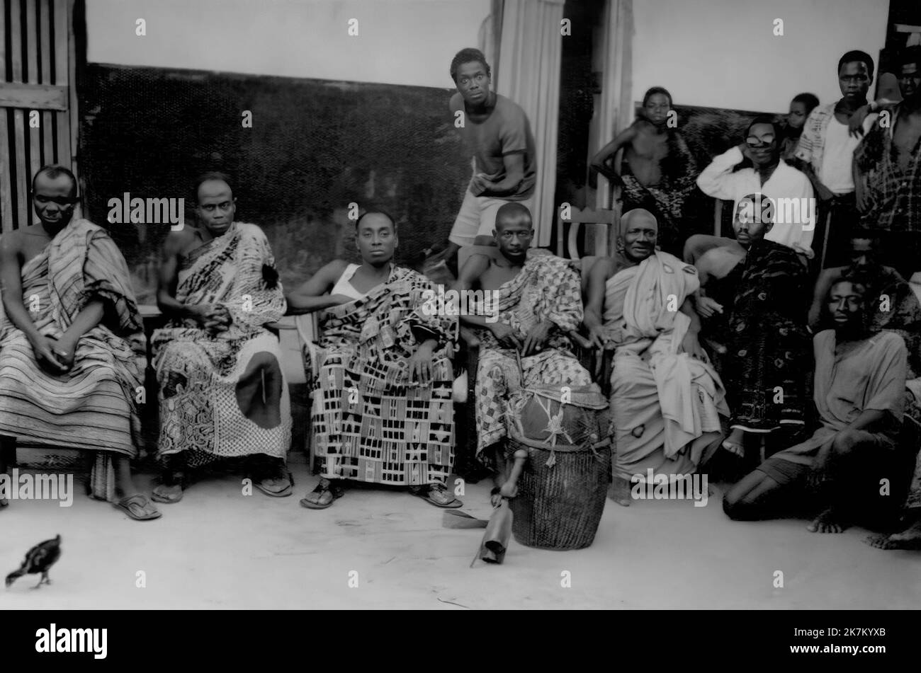 A group of local men in the village of Agormanya in Ghana c.1959 Stock ...